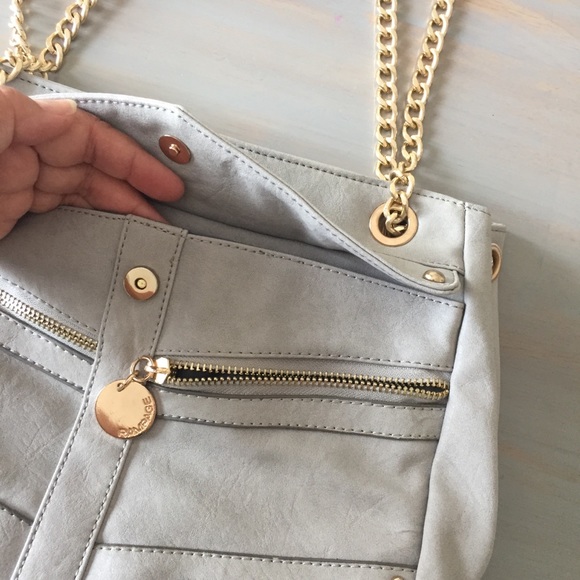 Rampage | Bags | Rampage Gray Handbag With Gold Chain Strap | Poshmark